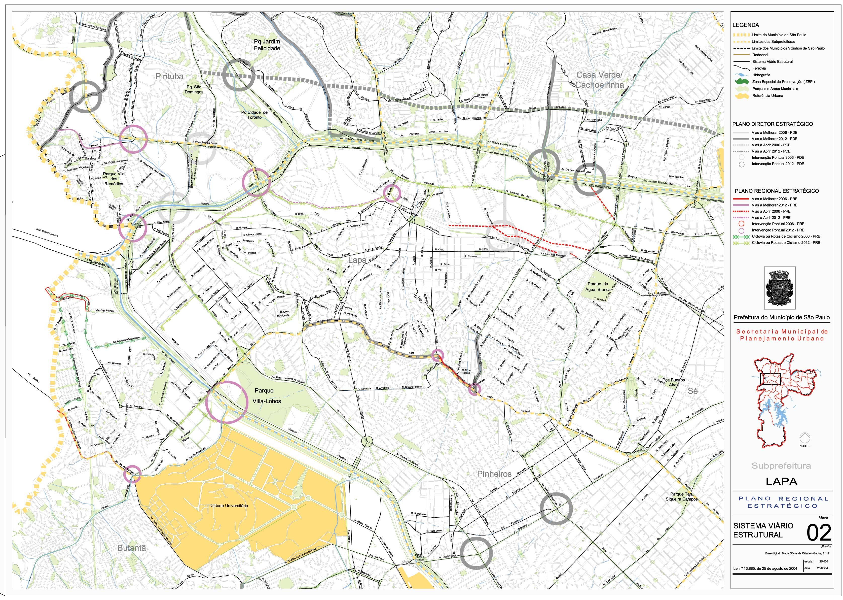 Lapa São Paulo - Roads map - Map of Lapa São Paulo - Roads (Brazil)