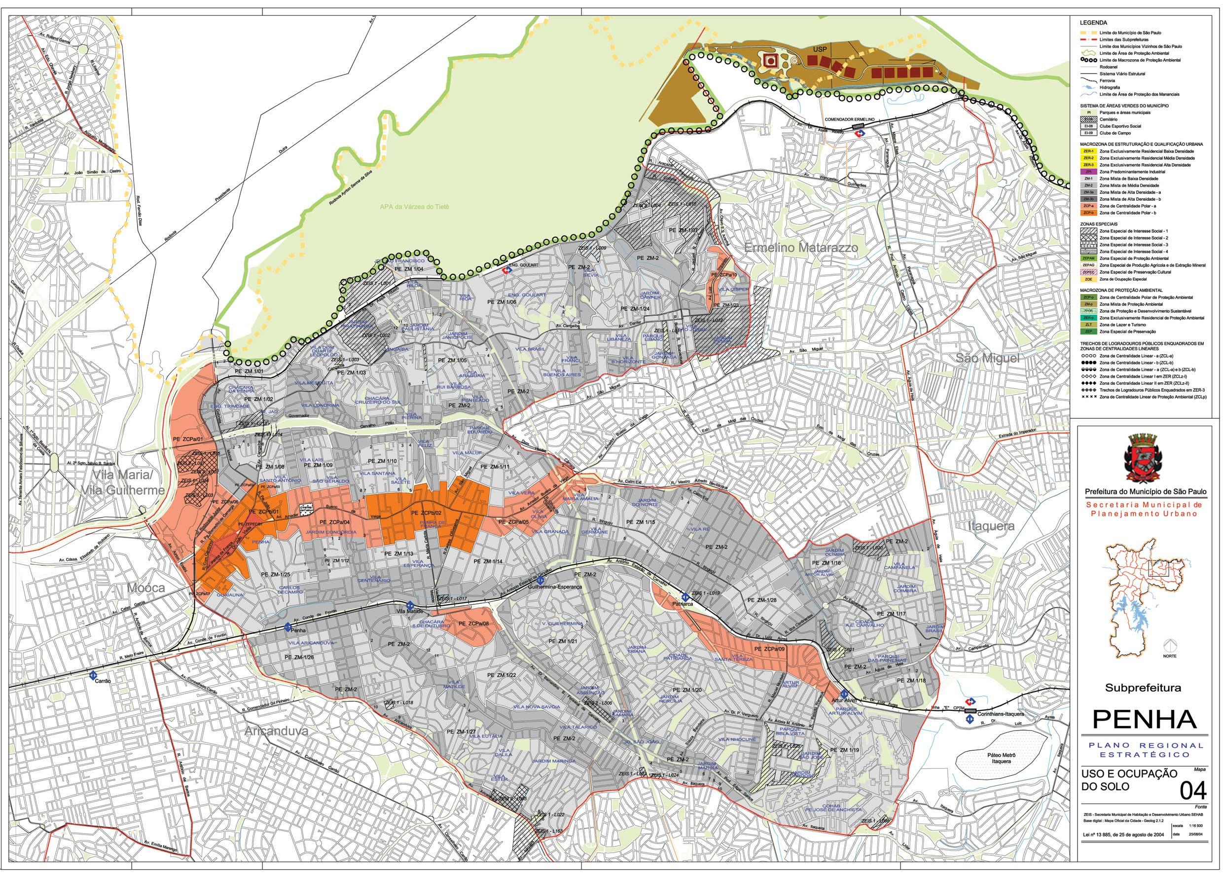Penha São Paulo - Occupation of the soil map - Map of Penha São Paulo ...