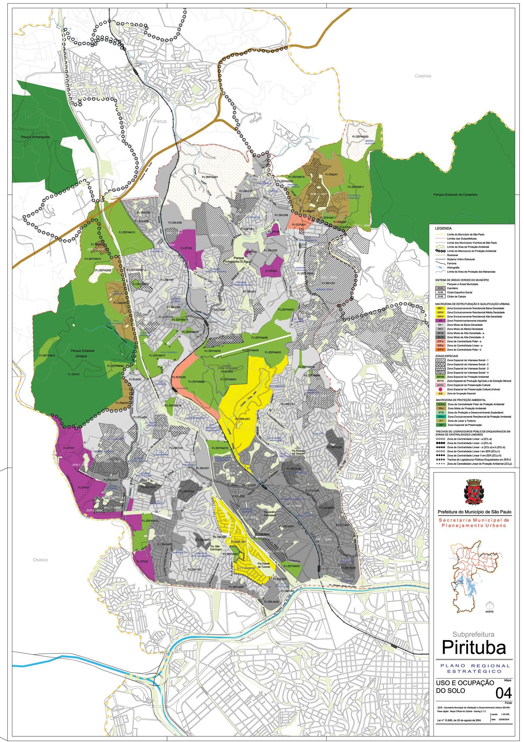 Pirituba-Jaraguá São Paulo - Occupation of the soil map - Map of ...