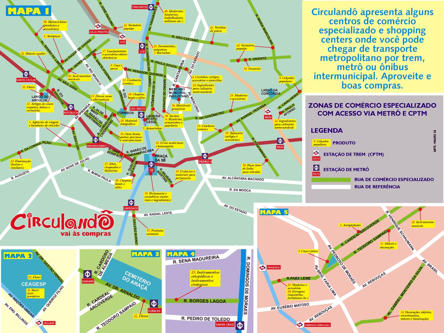 Shopping São Paulo map - Map of shopping São Paulo (Brazil)