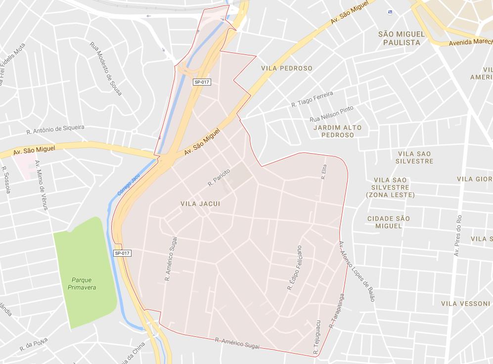 Vila Jacuí São Paulo map - Map of Vila Jacuí São Paulo (Brazil)