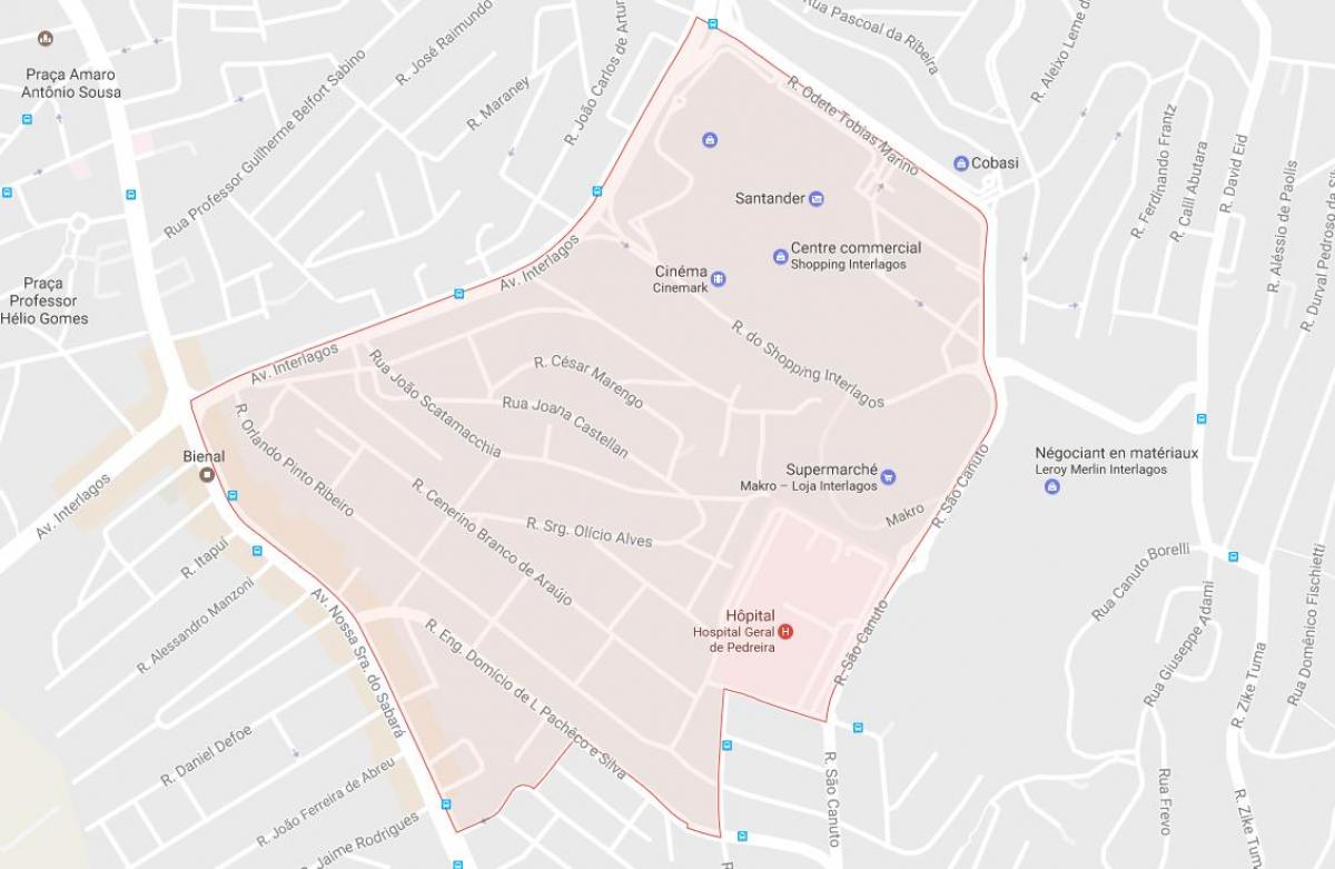 Campo Grande São Paulo map - Map of Campo Grande São Paulo (Brazil)